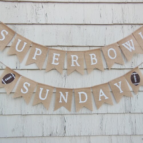 Game Day Football Banner Super Bowl Decor Football Banner | Etsy