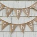 Navy Blue Birthday Decorations, Happy Birthday Burlap Banner, Happy ...