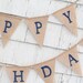 Navy Blue Birthday Decorations, Happy Birthday Burlap Banner, Happy ...