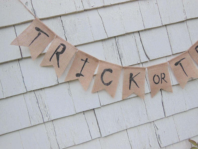 Trick or Treat Banner Halloween Decor Halloween Banner - Etsy