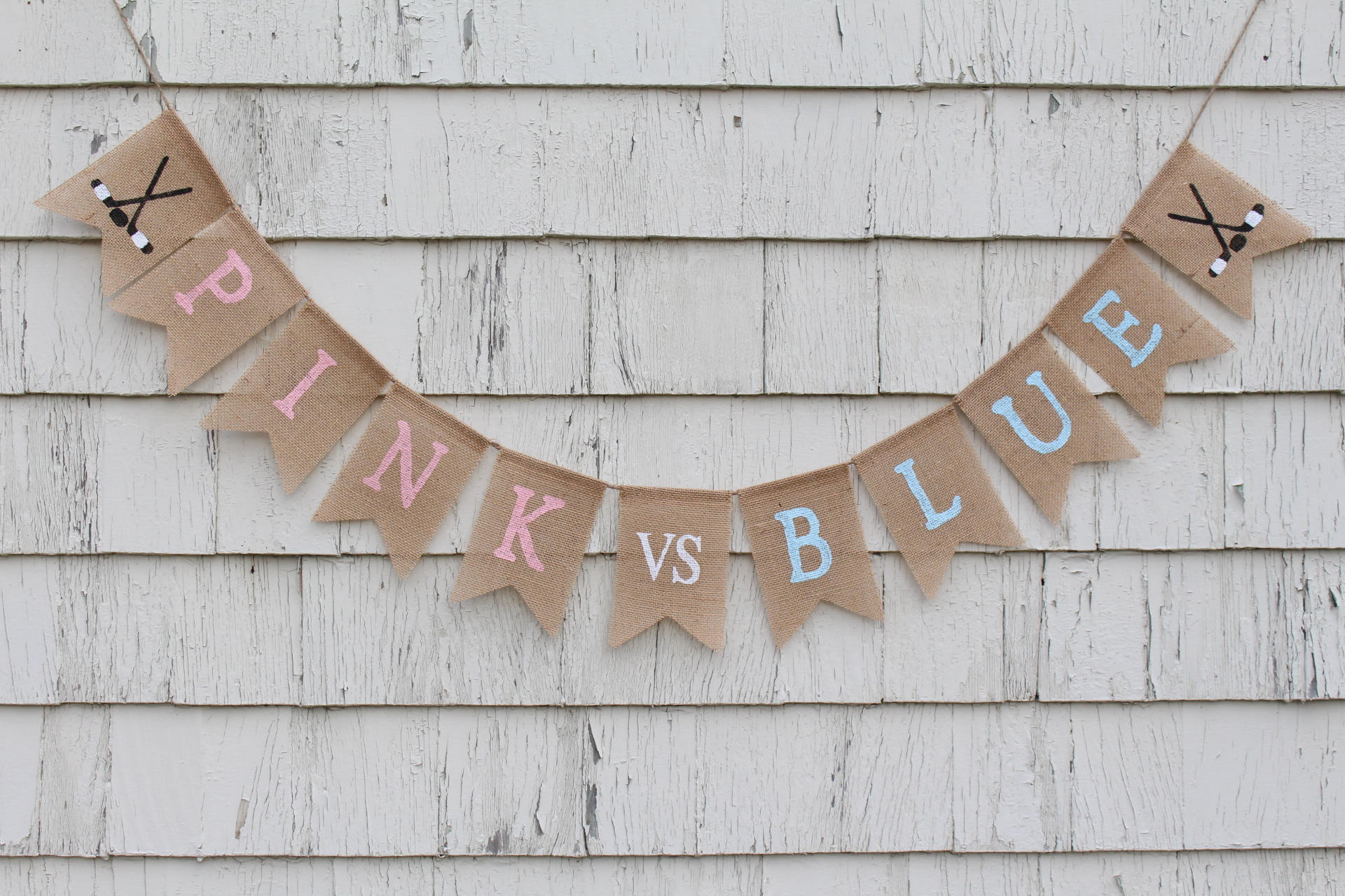 Pink Vs Blue Gender Reveal Party Decor, Pink Vs Blue Banner, Football ...