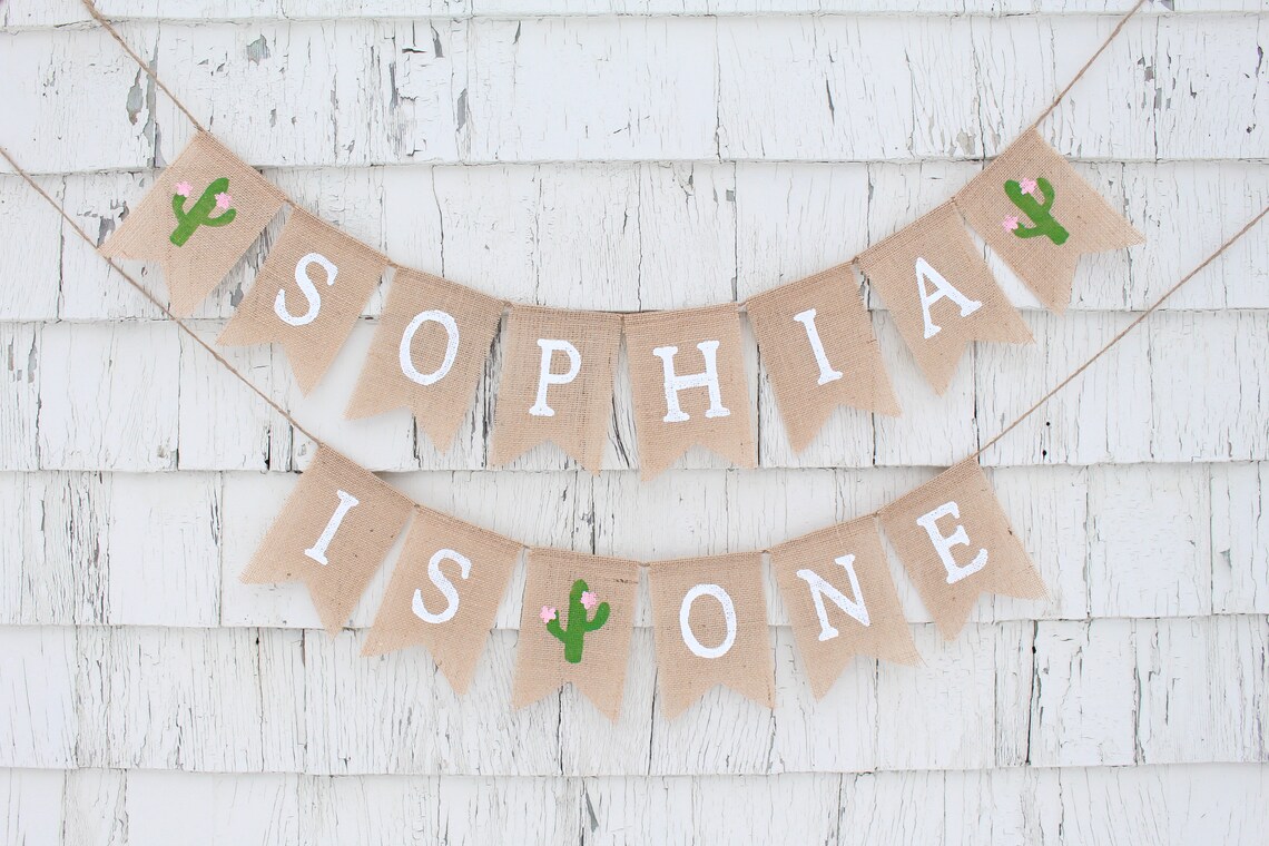 Cactus First Birthday Banner Cactus Birthday Decorations | Etsy