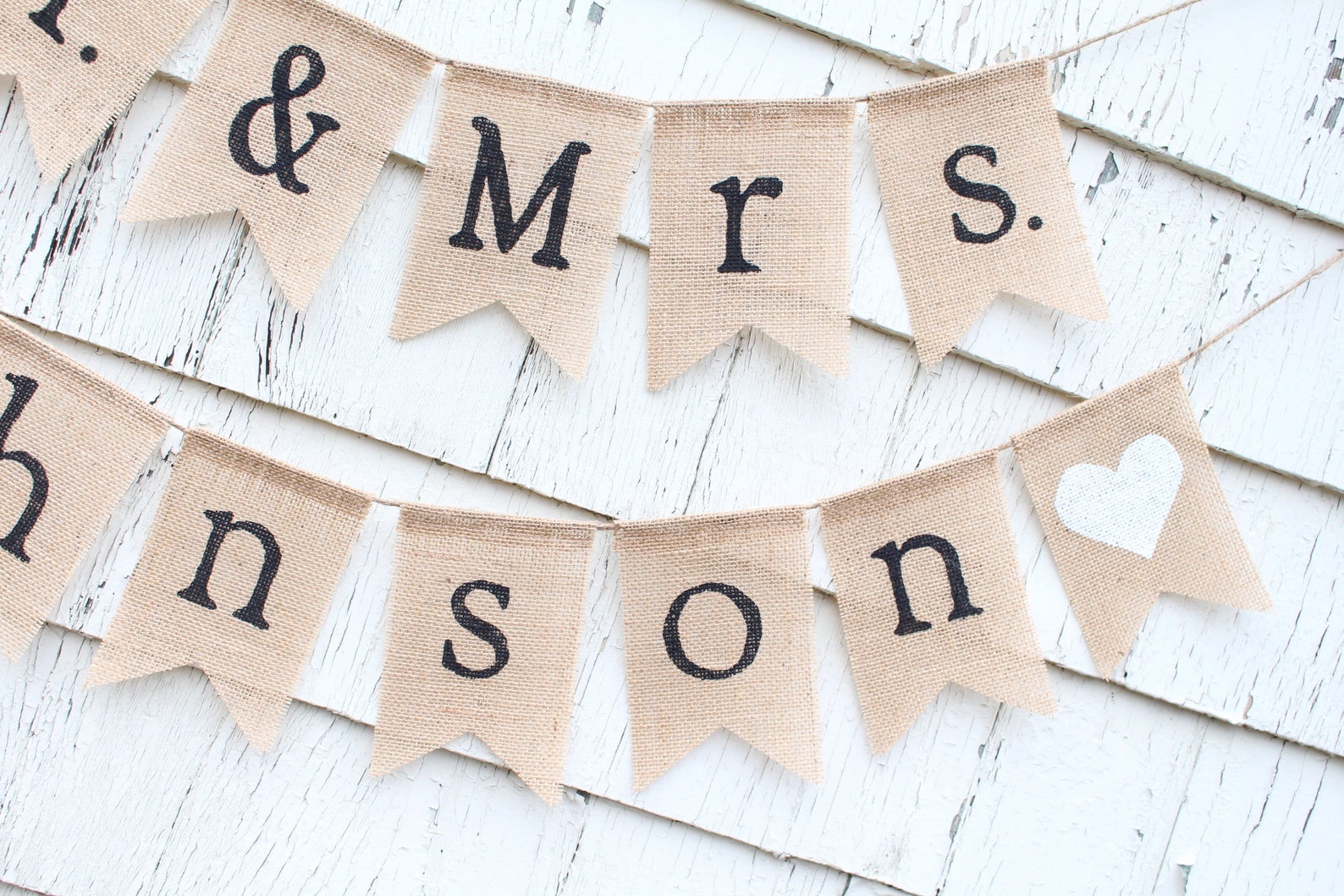 Custom Mr and Mrs Banner, Mr and Mrs Garland Bunting, Mr and Mr Burlap ...