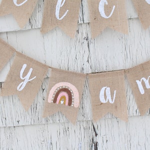 Boho Rainbow Baby Shower Decorations, Custom Welcome Baby Banner ...