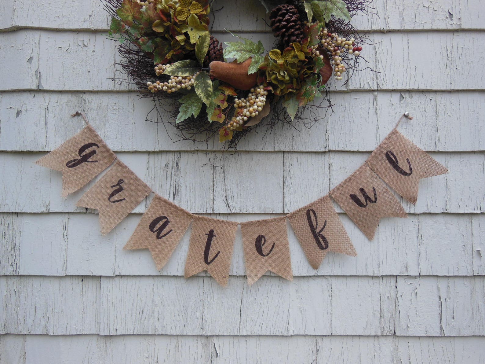 Thanksgiving Decor, Grateful Banner, Thankful Banner, Thankful Bunting ...