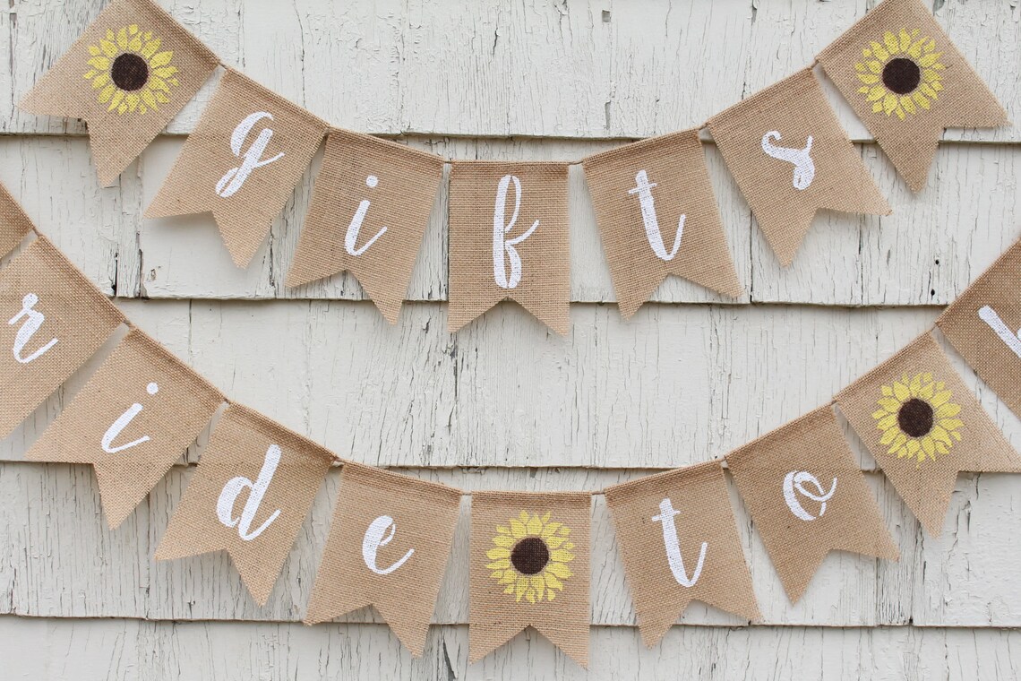 Sunflower Burlap Banner, Sunflower Bridal Shower Decor, Bride to Be ...