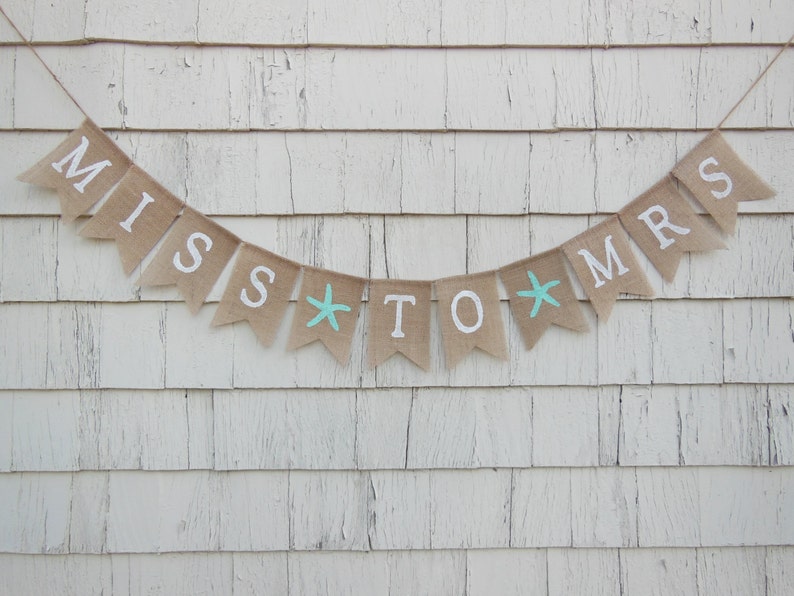 Beach Bridal Shower Decor Miss to Mrs Banner Star Fish - Etsy