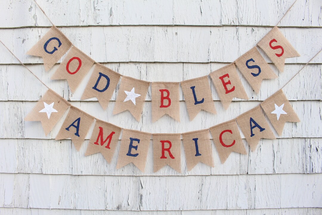 God Bless America Banner, American Flag Banner, Patriotic Banner ...