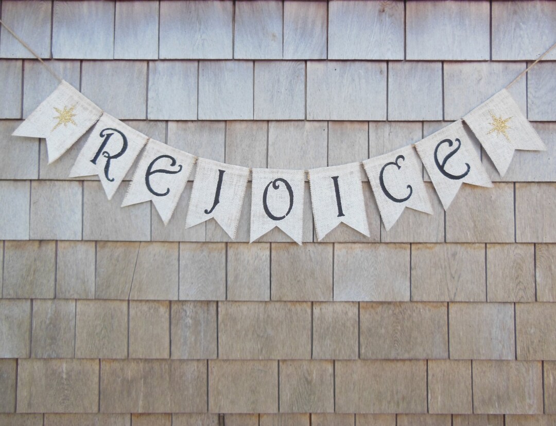 Rejoice Banner, Rejoice Bunting, Christmas Banner, Christmas Decor ...