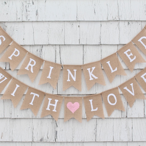 Baby Sprinkle Banner Sprinkled With Love Baby Shower Bunting - Etsy
