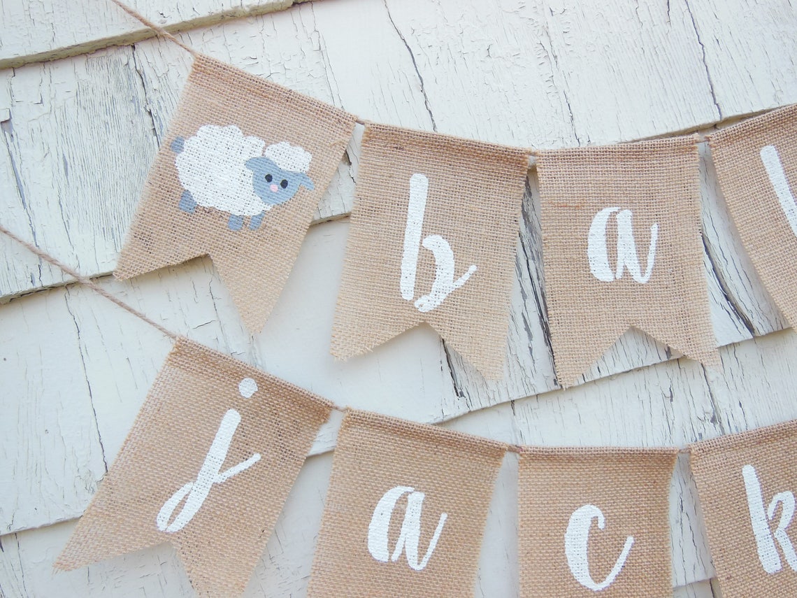 Lamb Baby Shower, Lamb Baby Shower Banner, Lamb Shower Decorations ...