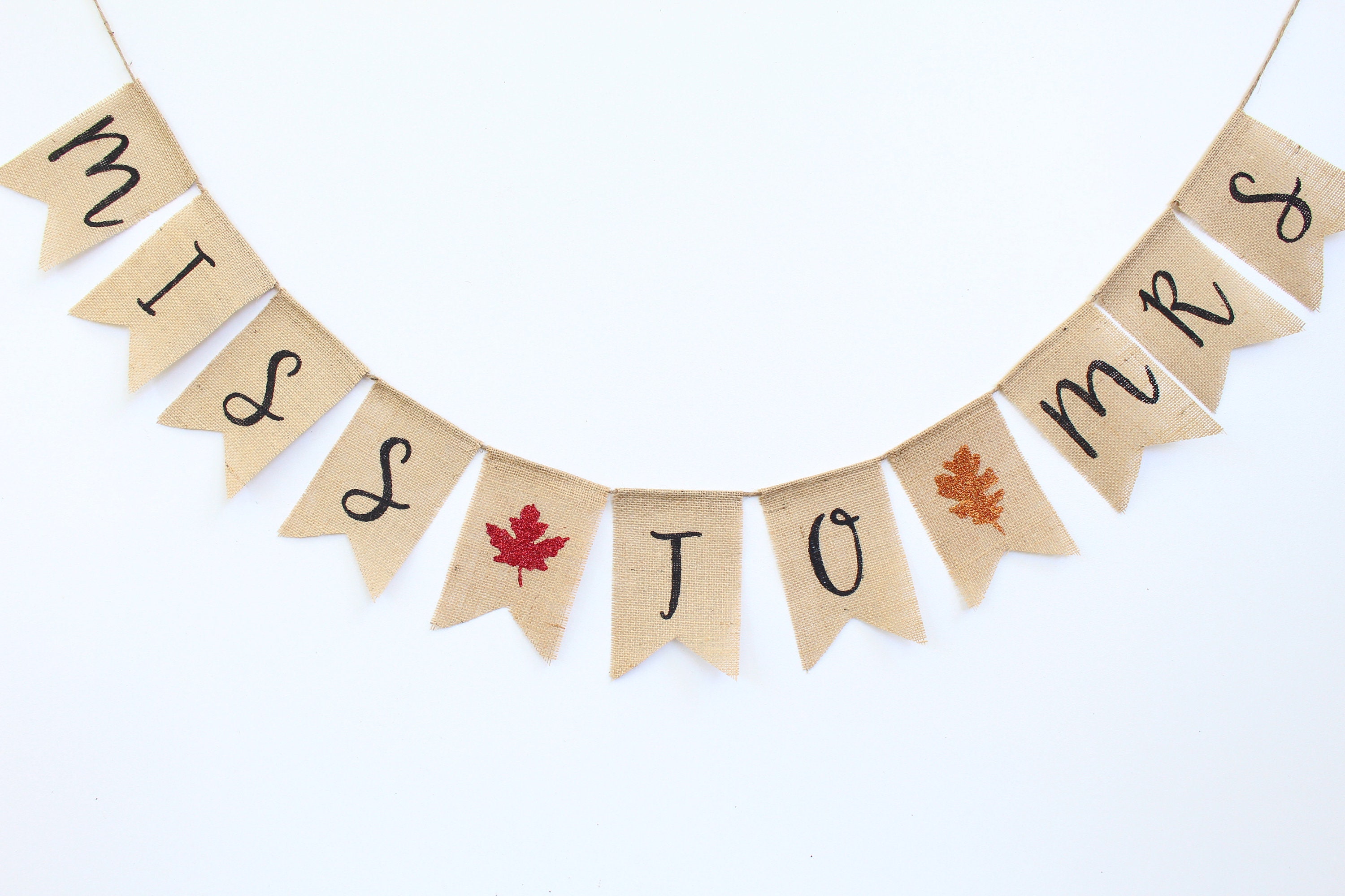 Fall Bridal Shower Decorations Miss to Mrs Burlap Banner - Etsy