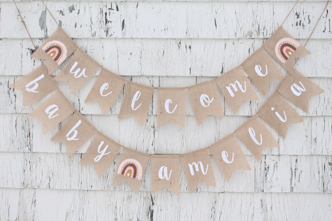 Boho Rainbow Baby Shower Decorations Custom Welcome Baby - Etsy