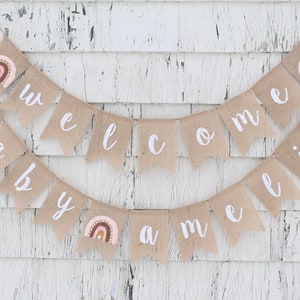 Boho Rainbow Baby Shower Decorations, Custom Welcome Baby Banner ...