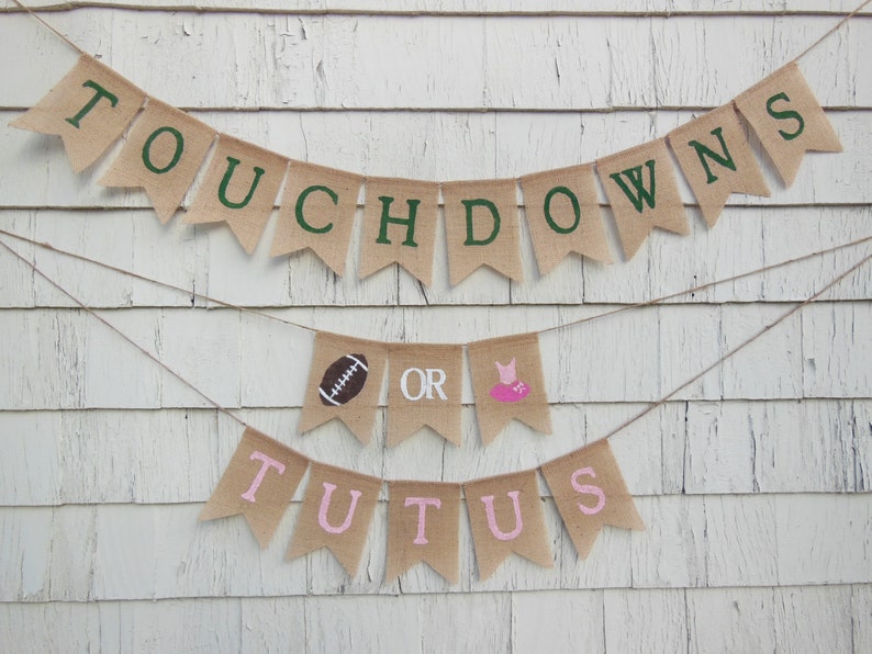 Touchdowns or Tutus Gender Reveal, Touchdowns or Tutus Banner, Gender ...