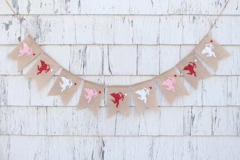 Cupid Decoration, Cupid Burlap Banner, Rustic Valentines Day ...