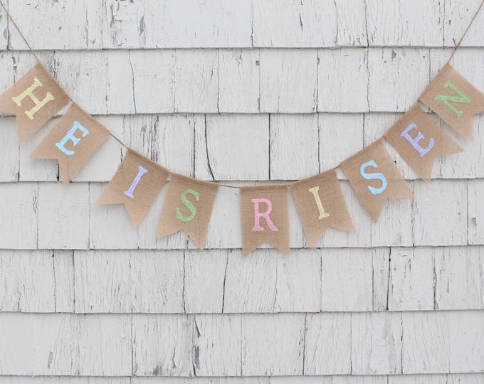 He is Risen Easter Banner, Easter Banner, Religious Easter Decor, Easer ...