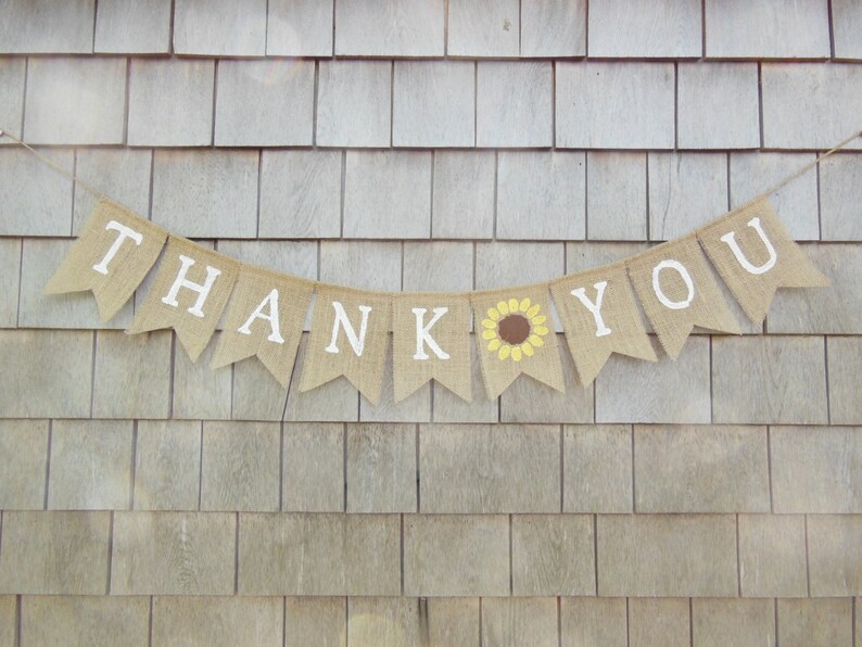 Thank You Burlap Banner Thank You Bunting Thank You Garland - Etsy
