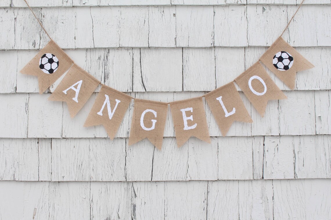 Custom Personalized Name Banner Football Nursery Decor Baby - Etsy