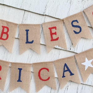 God Bless America Banner, American Flag Banner, Patriotic Banner ...