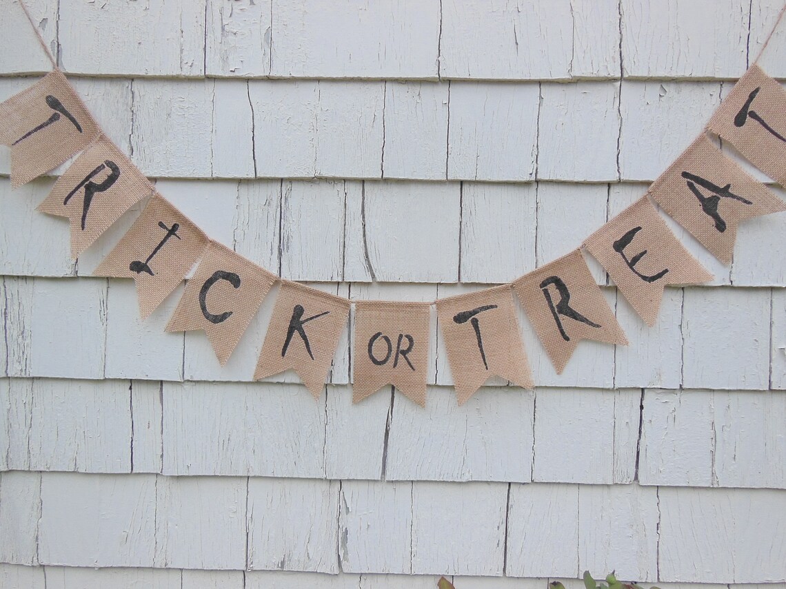 Trick or Treat Banner Halloween Decor Halloween Banner - Etsy