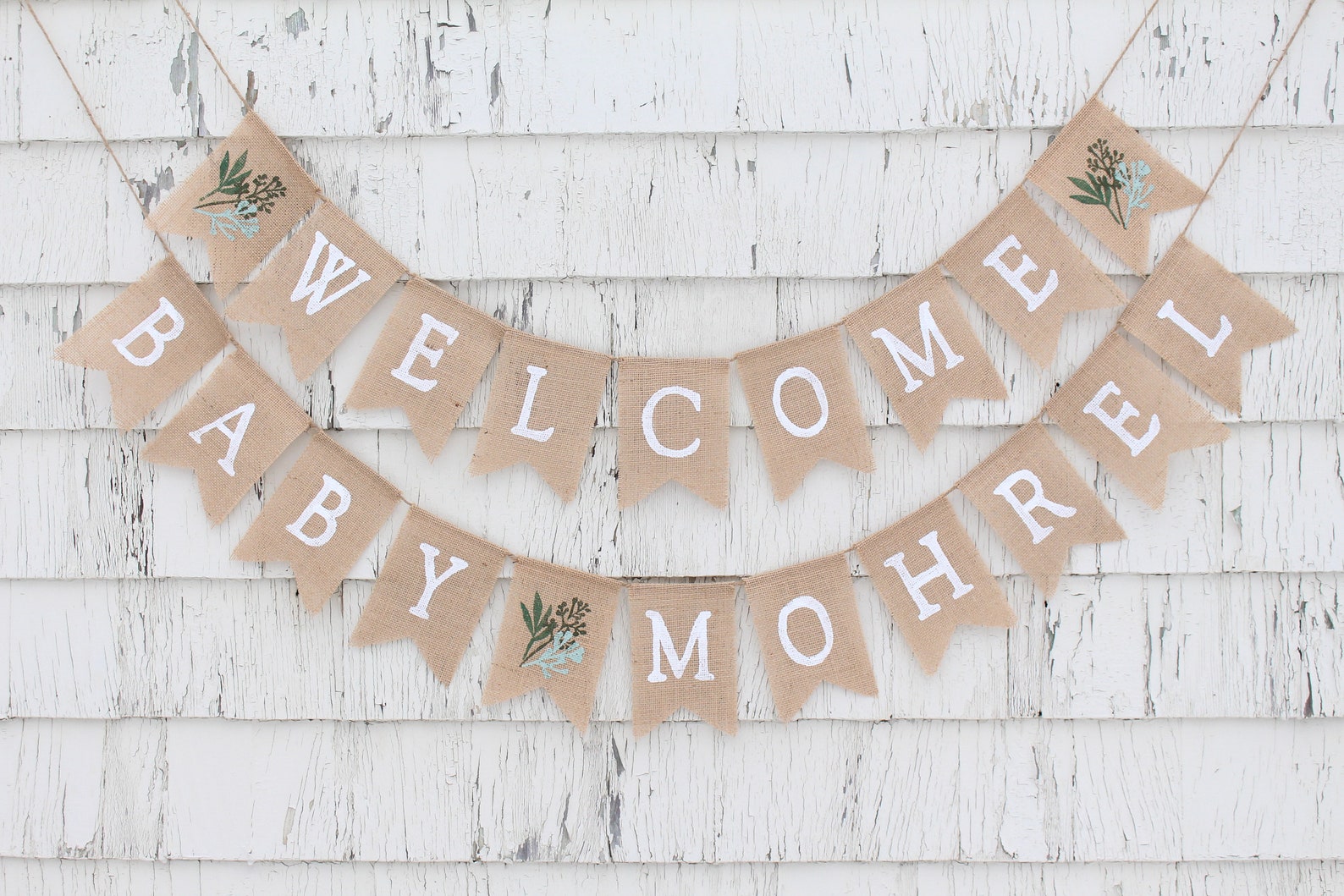 Greenery Baby Shower Decorations, Greenery Shower Banner, Baby Shower ...