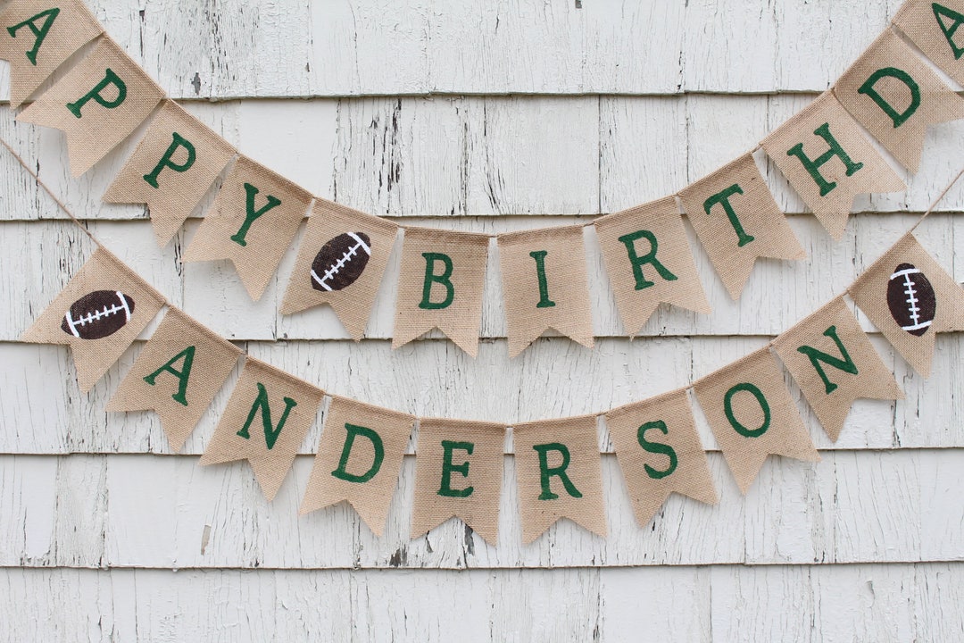 Football First Birthday Banner, Football Banner, Football 1st Birthday ...