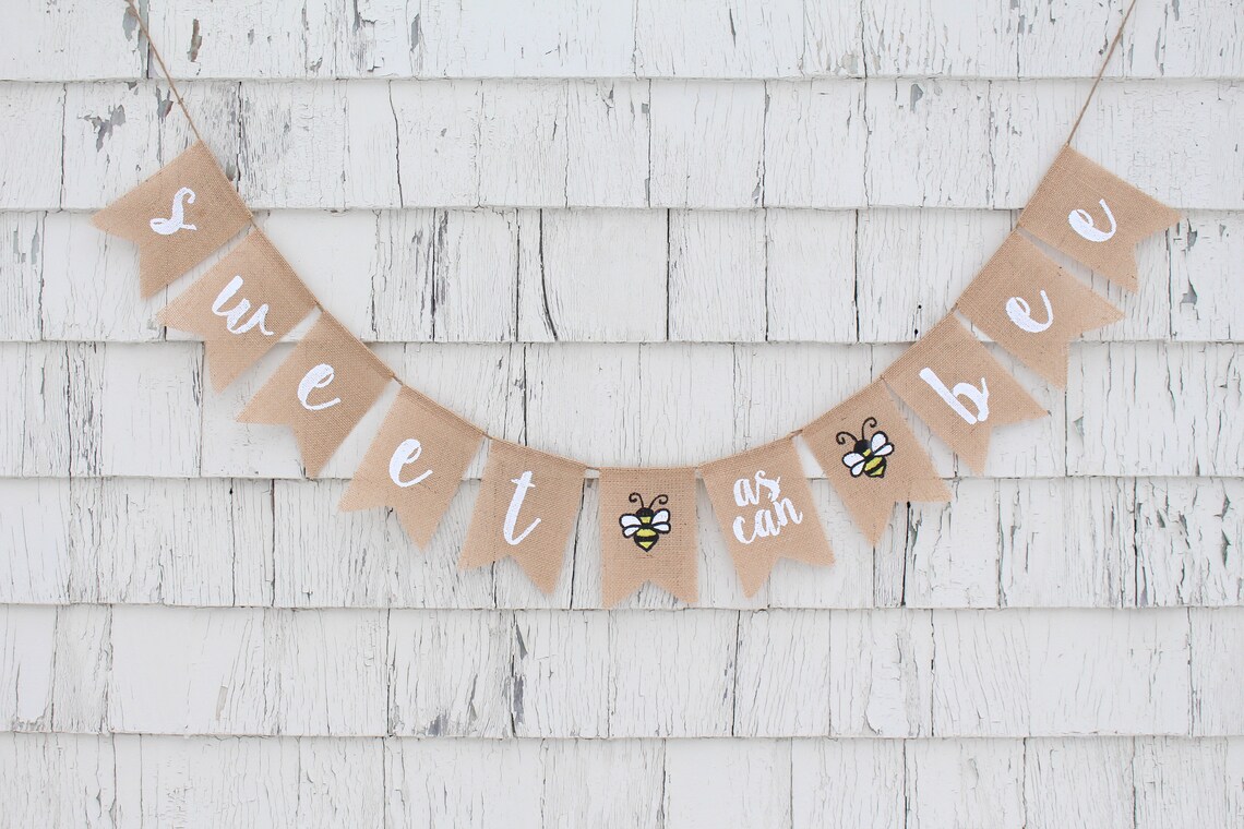 Bumble Bee Baby Shower, Sweet as Can Bee Banner, Bee Shower Decorations ...