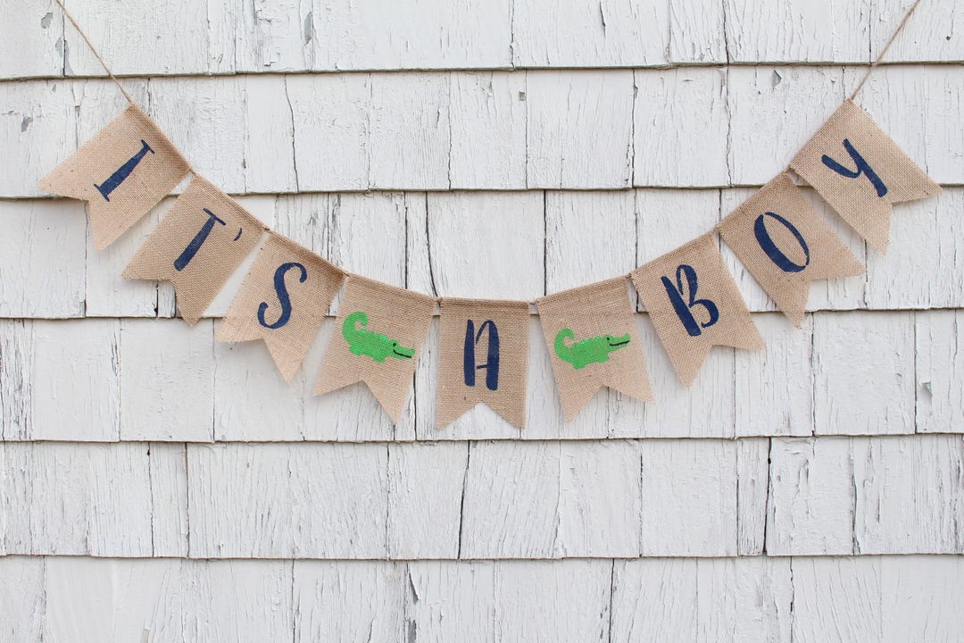 Alligator Baby Shower Banner, Alligator Baby Shower Decorations, Its A ...
