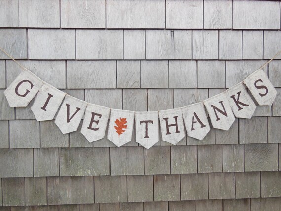 Give Thanks Burlap Banner