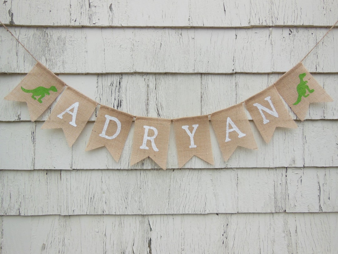 Dinosaur Nursery Decor, Custom Personalized Name Banner Bunting ...