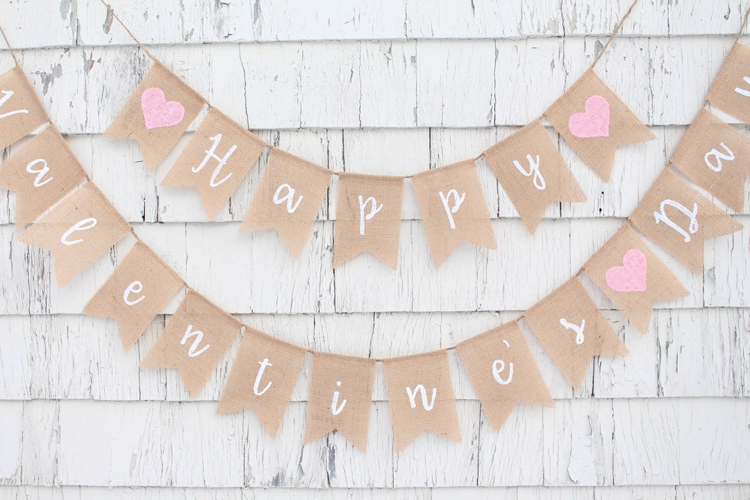 Happy Valentines Day, Be Mine Banner Bunting, Valentines Day ...