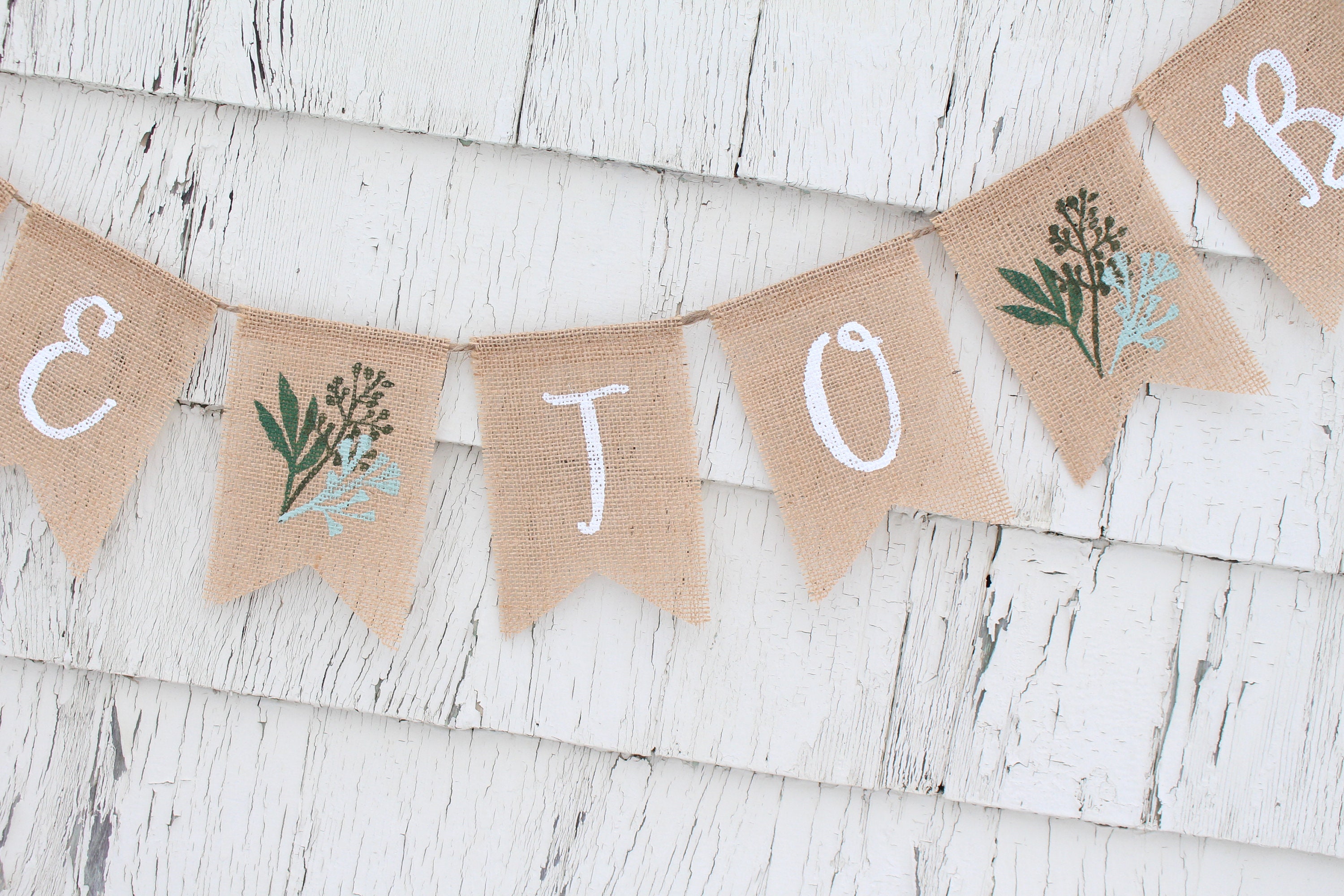 Greenery Bridal Shower Decorations Bride to Be Burlap Banner - Etsy