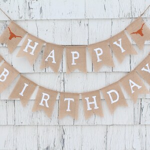 Longhorn Birthday Decorations, Custom Happy Birthday Banner, Longhorn ...