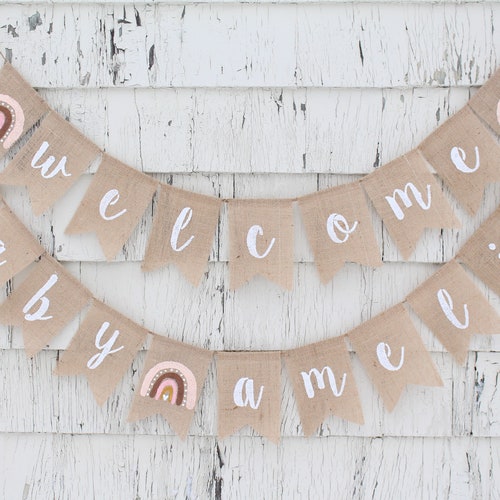 Boho Rainbow Baby Shower Decorations Custom Welcome Baby - Etsy