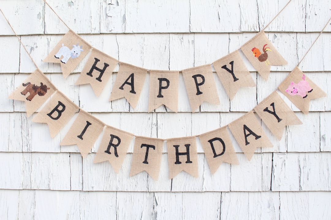 Farm Birthday Party Decorations, Barnyard Birthday Party, Happy ...