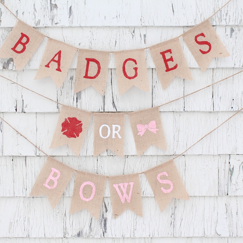 Badges or Bows Gender Reveal - Etsy