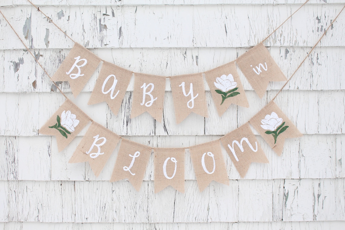 Baby in Bloom Banner Flower Baby Shower Decorations Greenery | Etsy