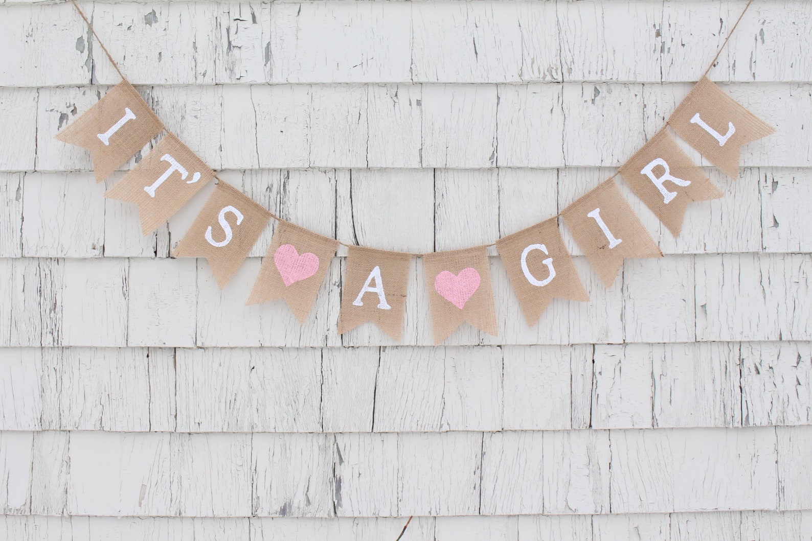 Its A Girl Burlap Banner, Baby Girl Shower Decorations, Its A Girl ...