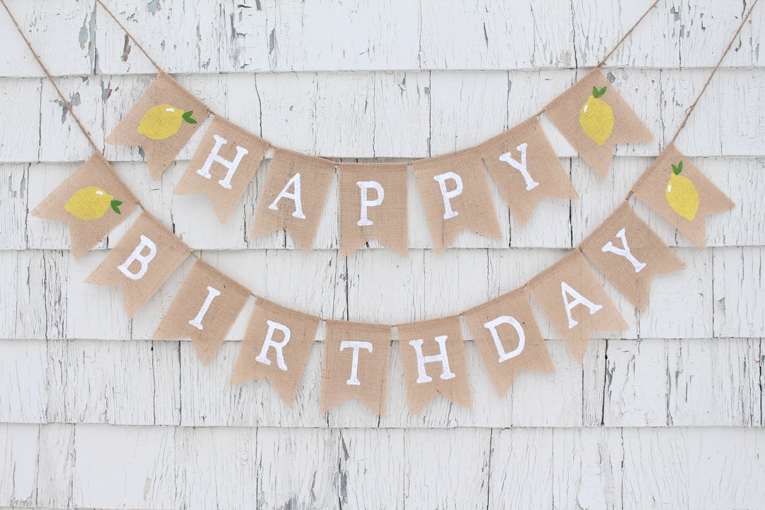Lemon Birthday Decorations, Custom Happy Birthday Banner, Lemon Party ...