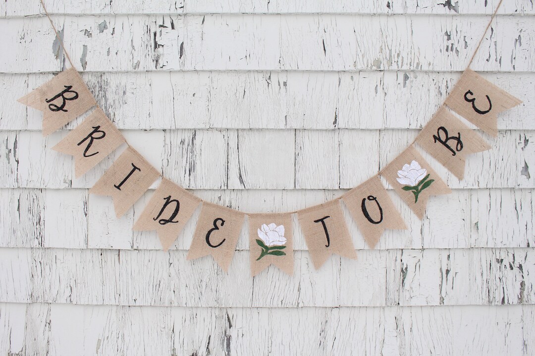 Floral Bridal Shower Banner, Bride to Be Burlap Banner, Greenery Bridal ...