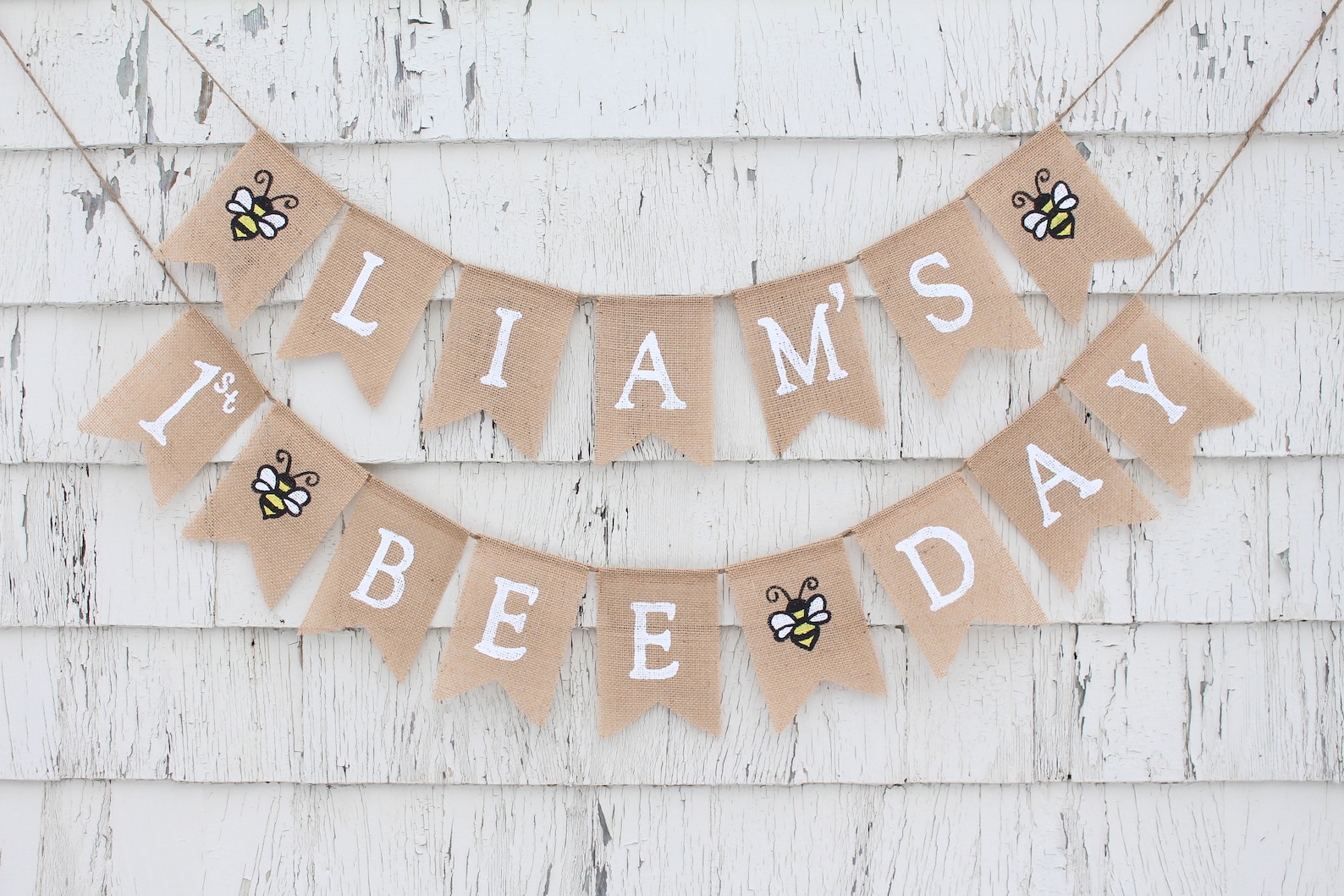 Happy Bee Day Banner, Custom Bee Day Banner, Bumble Bee First 1st ...