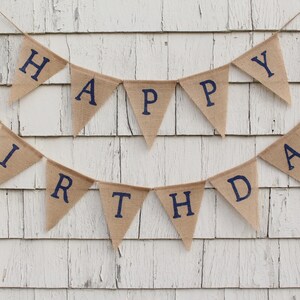 Happy Birthday Burlap Banner, Happy Birthday Bunting, Birthday ...