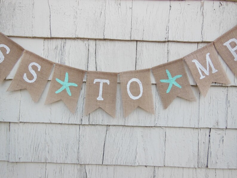 Beach Bridal Shower Decor Miss to Mrs Banner Star Fish - Etsy