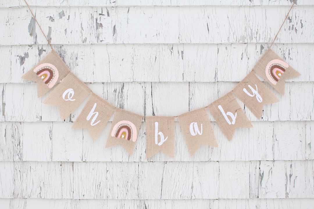 Rainbow Baby Shower, Boho Rainbow Baby Banner, Boho Shower Decorations ...