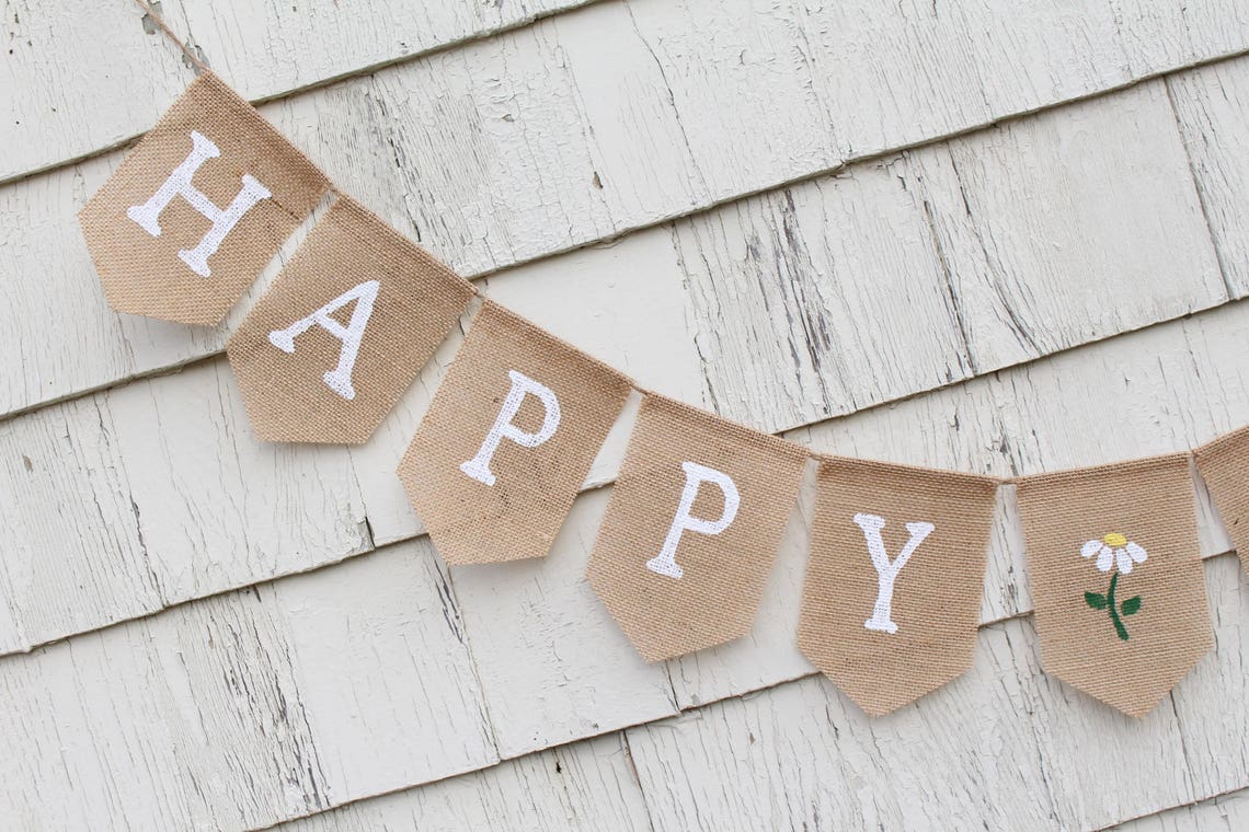 Spring Decorations, Spring Banner, Spring Burlap Bunting, Spring Sign ...