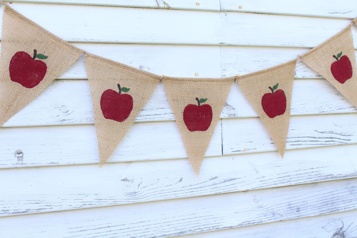 Fall Decor, Apple Decor, Apple Banner, Apple Garland, Apple Bunting ...