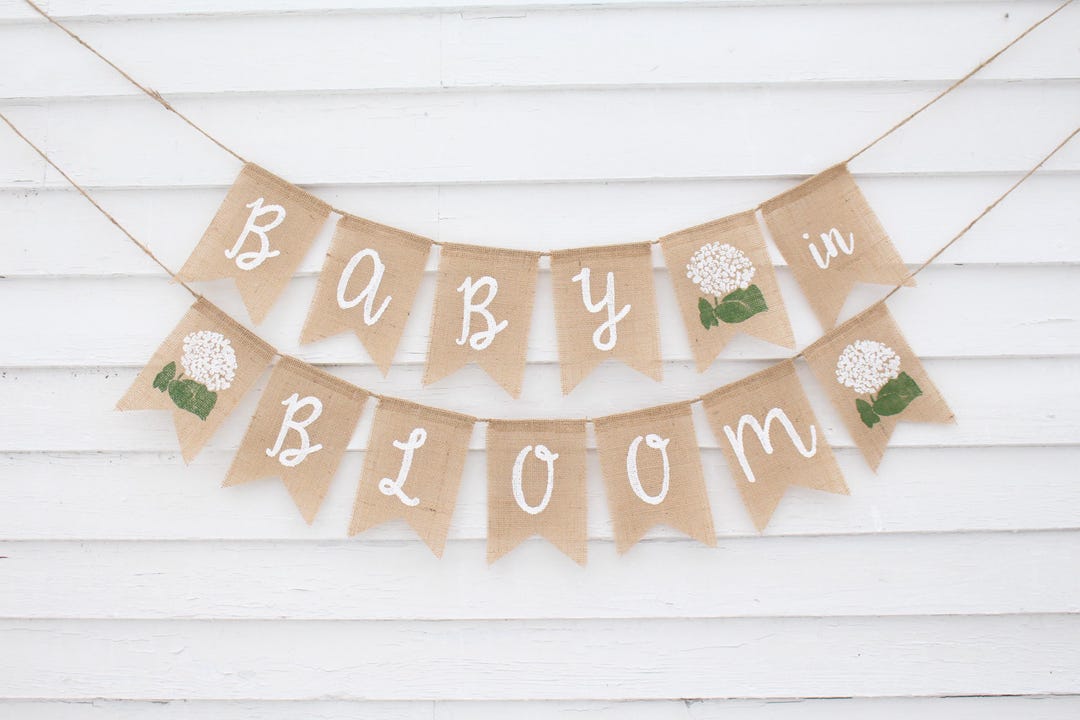 Baby in Bloom Banner, Flower Baby Shower Decorations, Hydrangea Baby ...