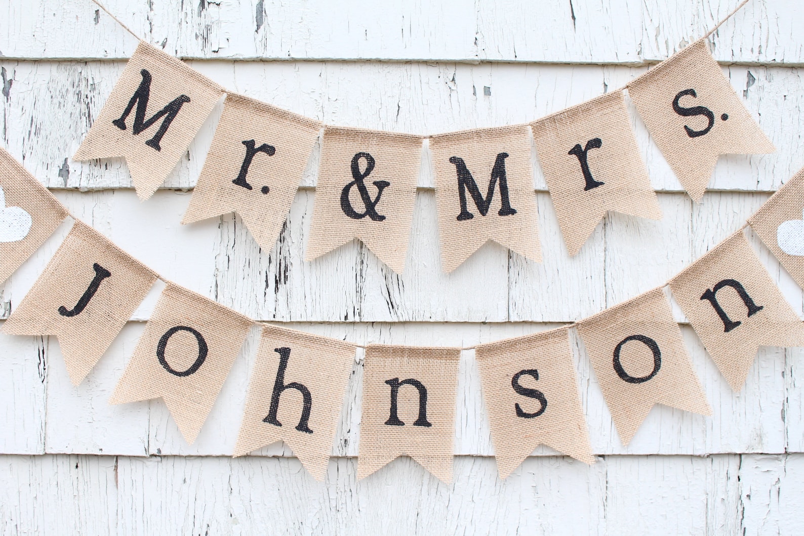 Custom Mr and Mrs Banner, Mr and Mrs Garland Bunting, Mr and Mr Burlap ...