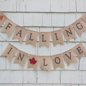 Falling in Love Banner, Fall Bridal Shower Decor, Falling in Love ...